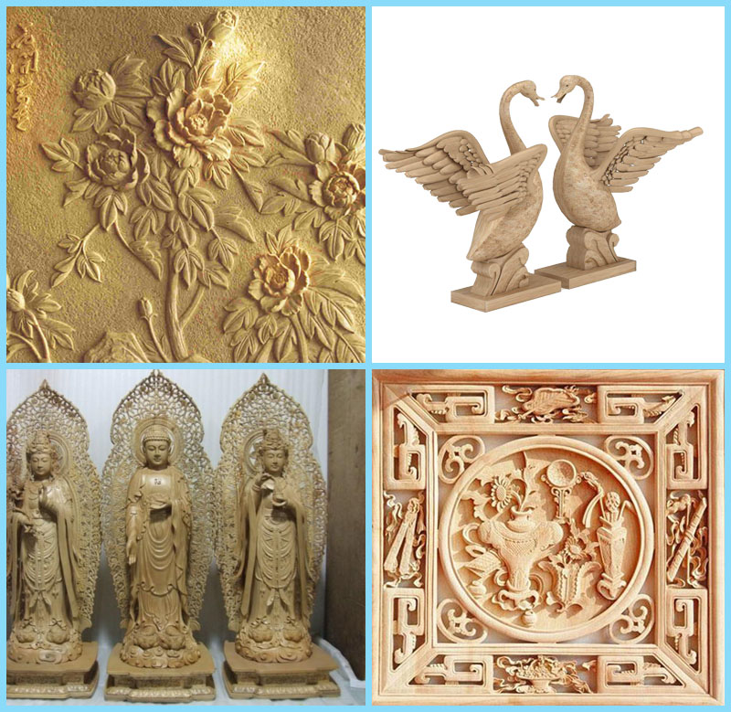 3D sculpture carved by 5 axis cnc wood carving router machine from ...